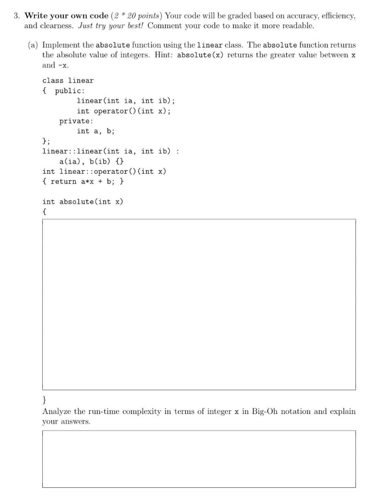 Solved 3. Write your own code (2 * 20 points) Your code will | Chegg.com