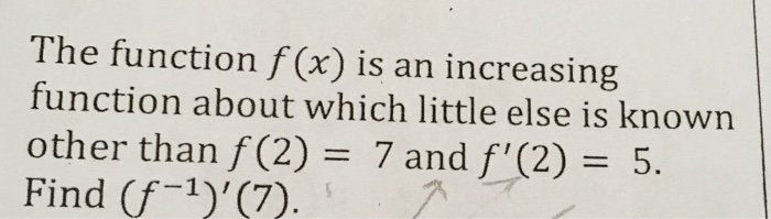 Solved The function f(x) is an increasing function about | Chegg.com