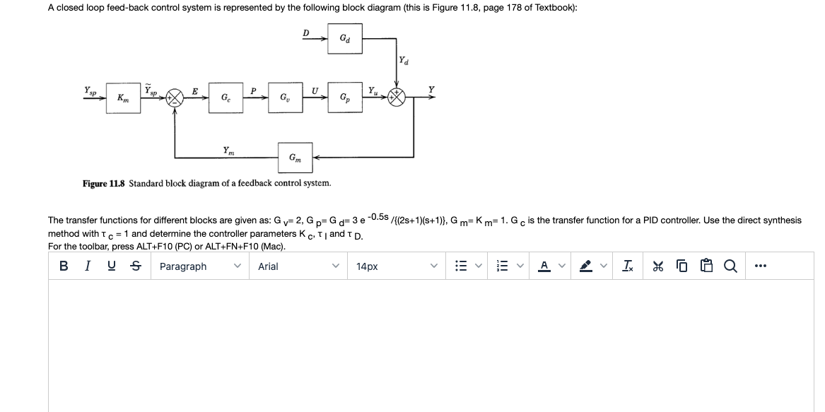 Solved A closed loop feed-back control system is represented | Chegg.com
