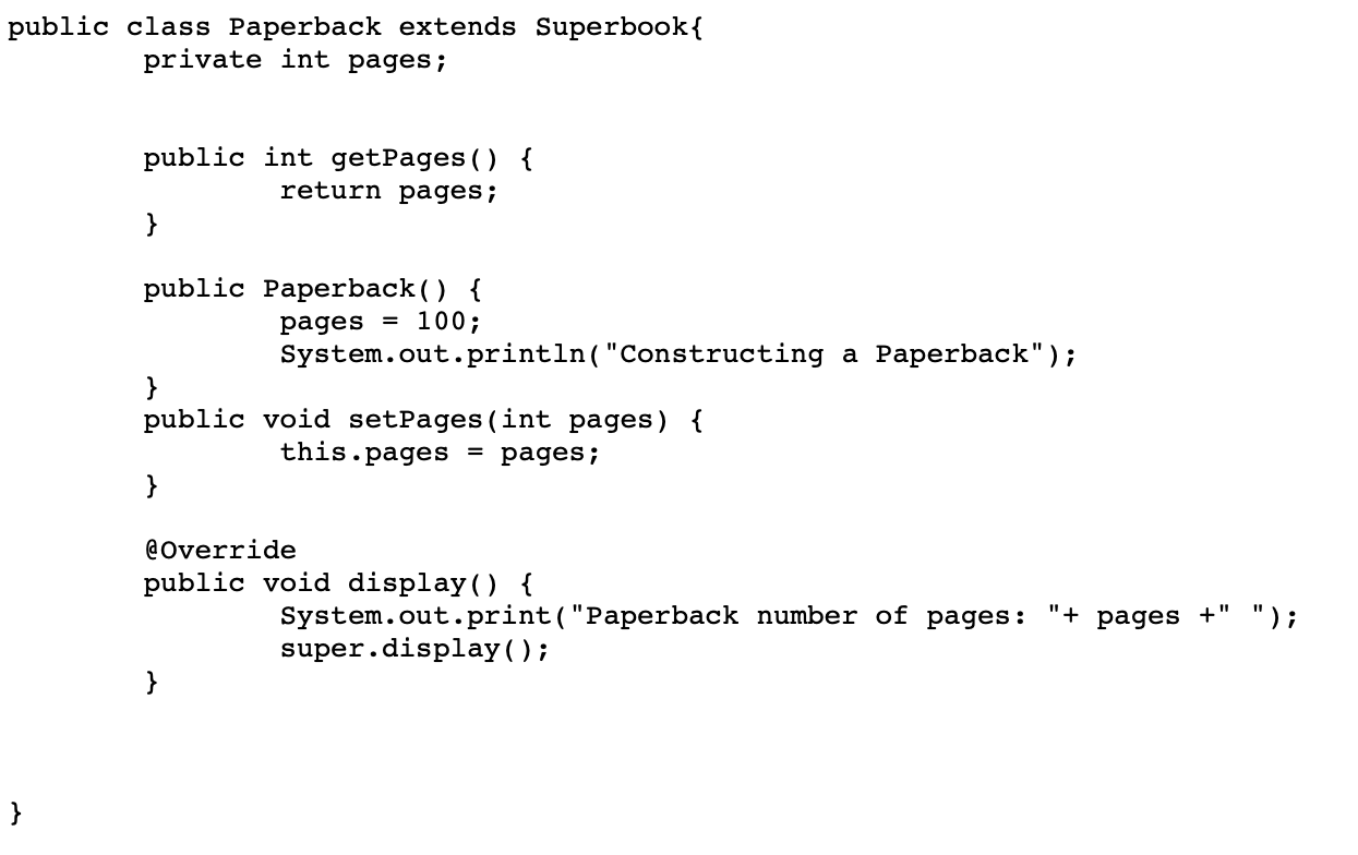 Solved Given the following Java classes (attached), please | Chegg.com