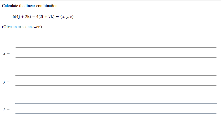 Solved Calculate the linear combination. | Chegg.com