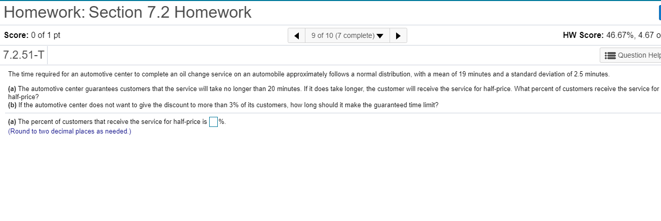 Solved Homework Section 7 2 Homework 9 Of 10 7 Complete