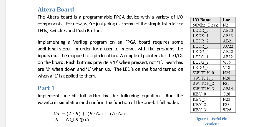 Altera Board The Altera board is a programmable FPGA | Chegg.com