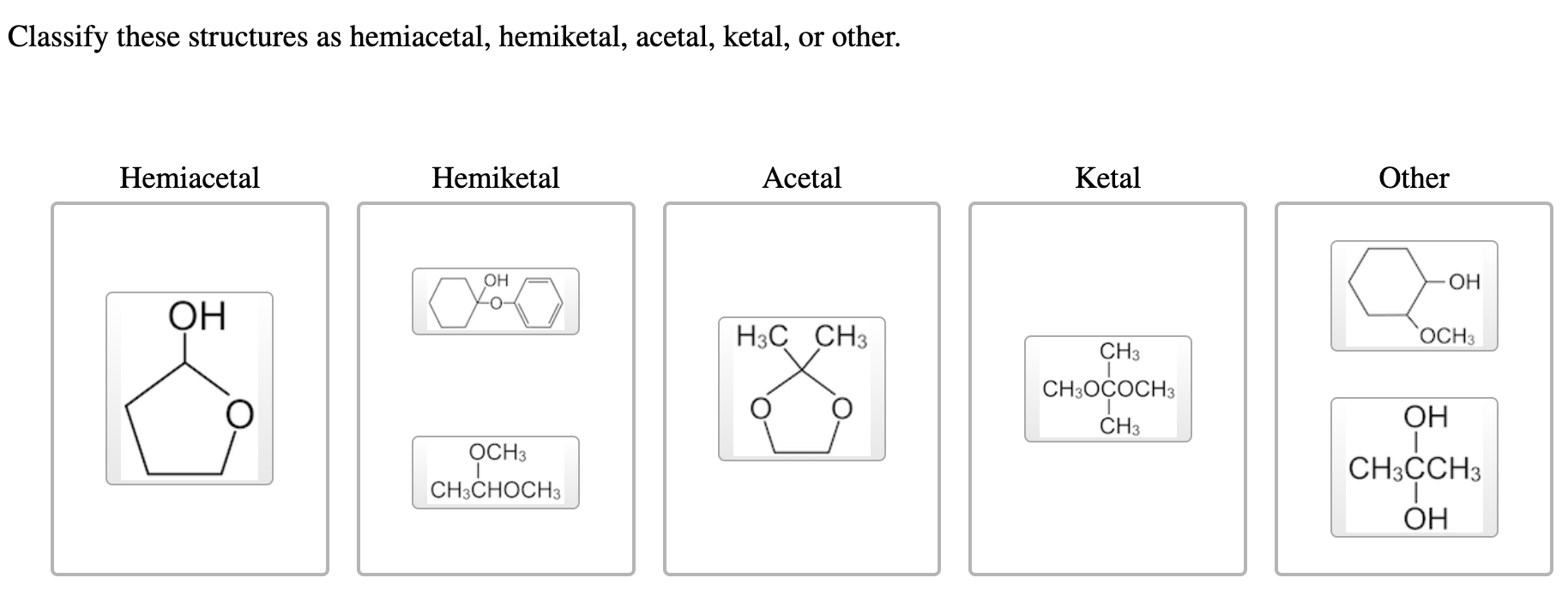 Solved Classify these structures as hemiacetal, hemiketal, | Chegg.com