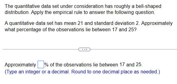 Solved The quantitative data set under consideration has | Chegg.com