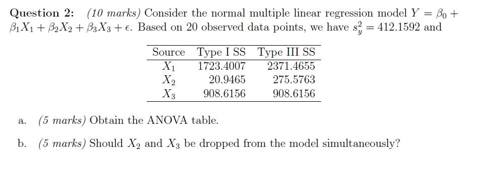 Solved Question 2: (10 marks) Consider the normal multiple | Chegg.com