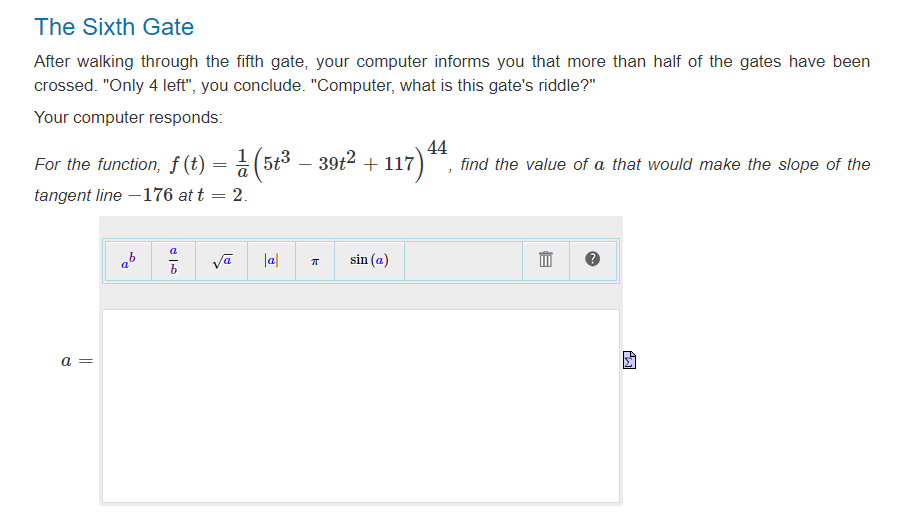 Solved The Sixth Gate After walking through the fifth gate, | Chegg.com