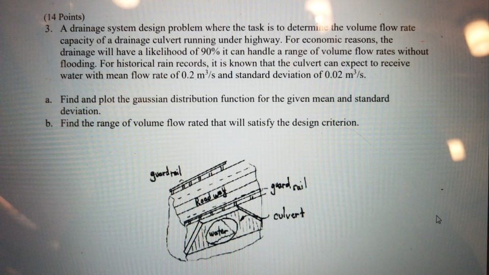 Solved (14 Points) 3. A drainage system design problem where | Chegg.com