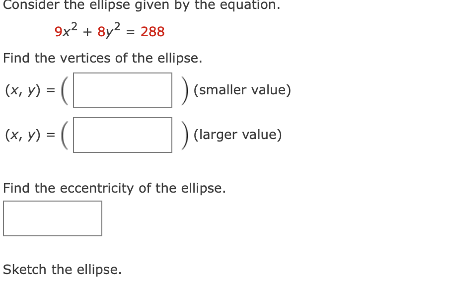 Solved Consider the ellipse given by the equation. 9x2 + 8y2 | Chegg.com