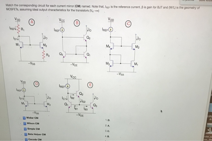 Solved W is the geometry of Match the come po ding circuit | Chegg.com