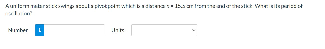 Solved A uniform meter stick swings about a pivot point | Chegg.com