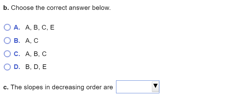 Solved Use the points A,B,C,D, and E in the graph to the | Chegg.com