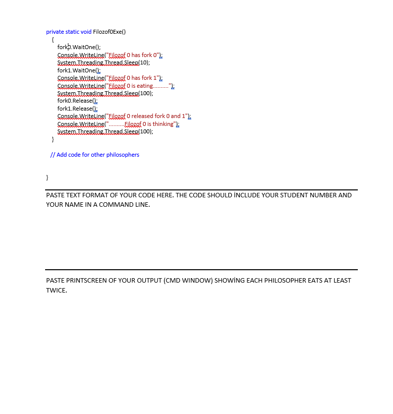 Solved LAB 6: Implement the philosopher problem in c\#\# | Chegg.com
