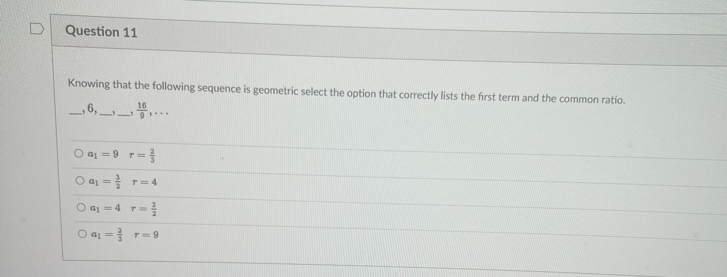 Question 11Knowing that the following sequence is | Chegg.com