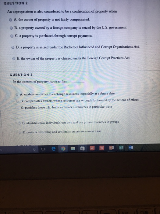 Solved QUESTION 2 An expropriation is also considered to be | Chegg.com