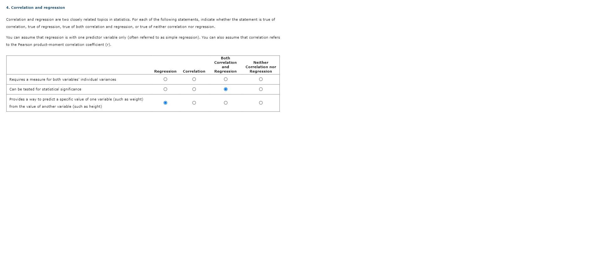 Solved 4. Correlation and regression Correlation and | Chegg.com