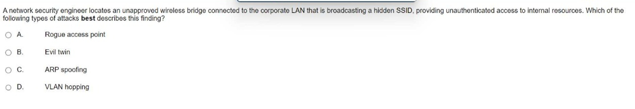 Solved following types of attacks best describes this | Chegg.com