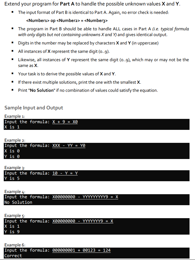 Solved Extend your program for Part A to handle the possible | Chegg.com