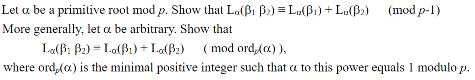 Solved Let α be a primitive root modp. Show that | Chegg.com