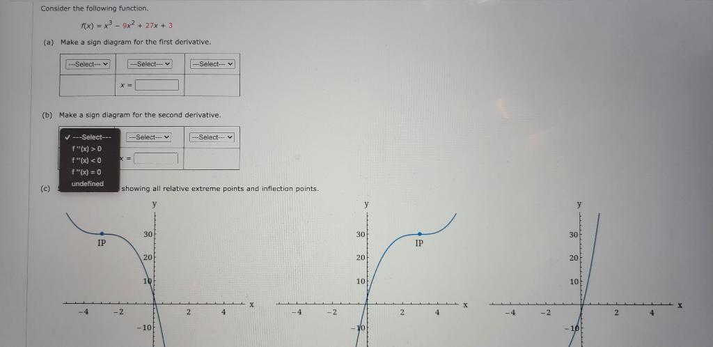 Solved Consider the following function. f(x) = x? - 9x? +27x | Chegg.com