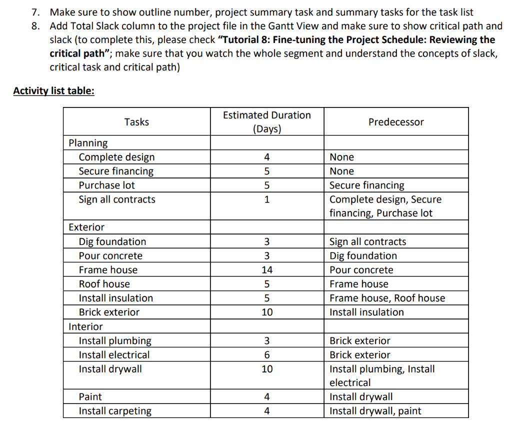 Solved 1) set up a project file, 2) create, link, and | Chegg.com