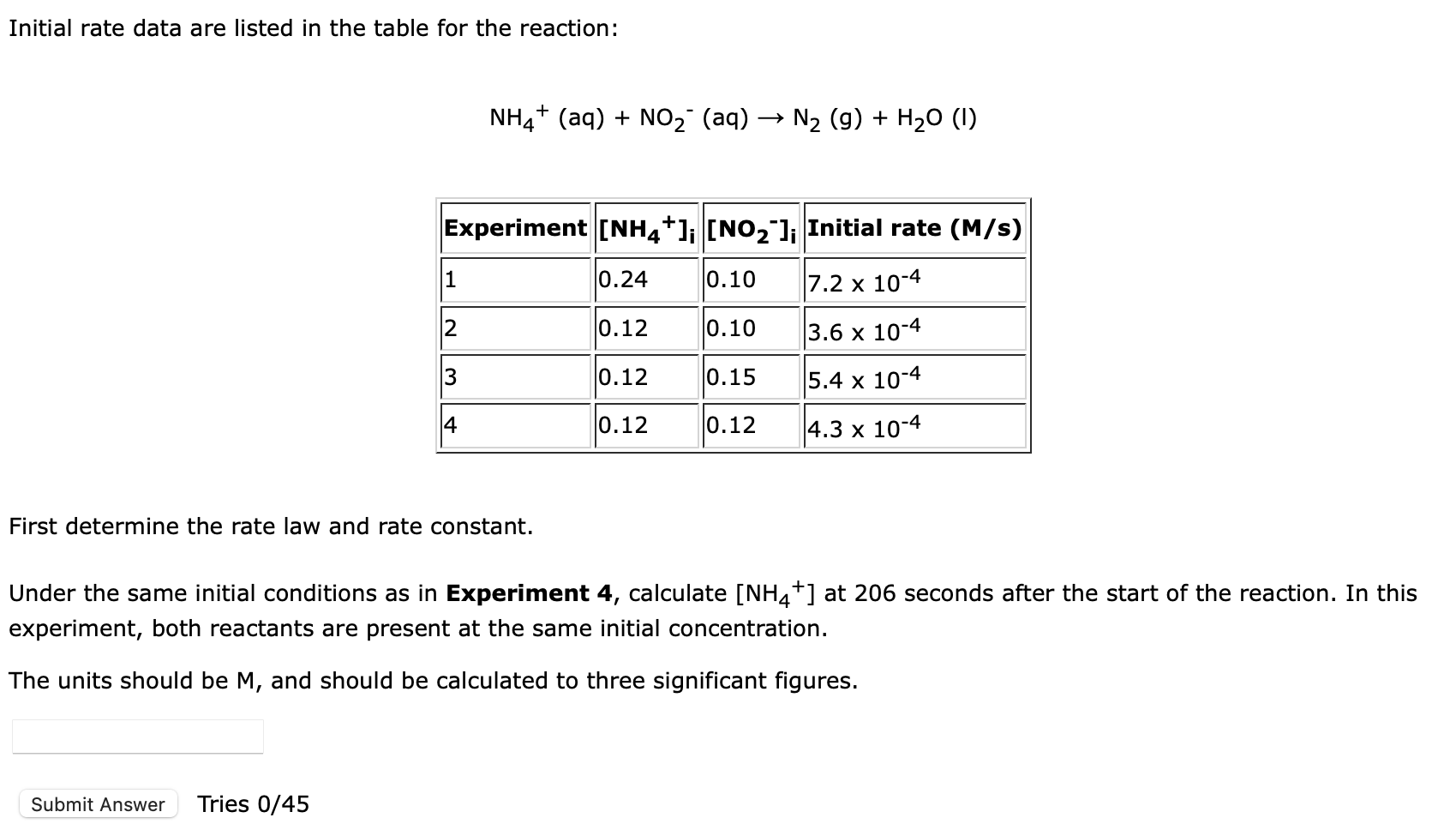 Solved Initial rate data are listed in the table for the | Chegg.com Solved Initial rate data are listed in the table for the | Chegg.com