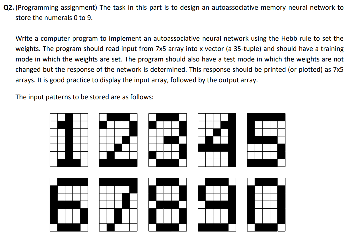 Solved 22. (Programming assignment) The task in this part is | Chegg.com