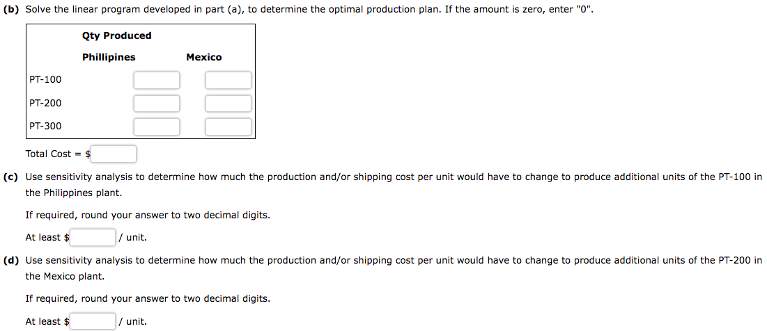 Solved Problem 12-08 Algo (Sensitivity Analysis) + Question | Chegg.com