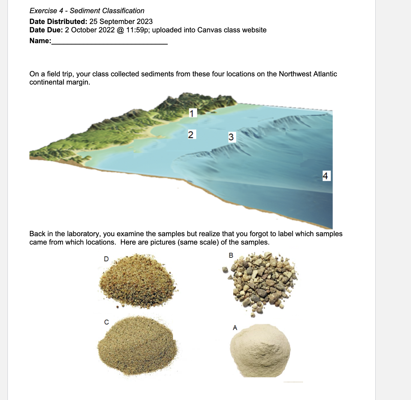 Solved Exercise 4 - Sediment Classification Date | Chegg.com