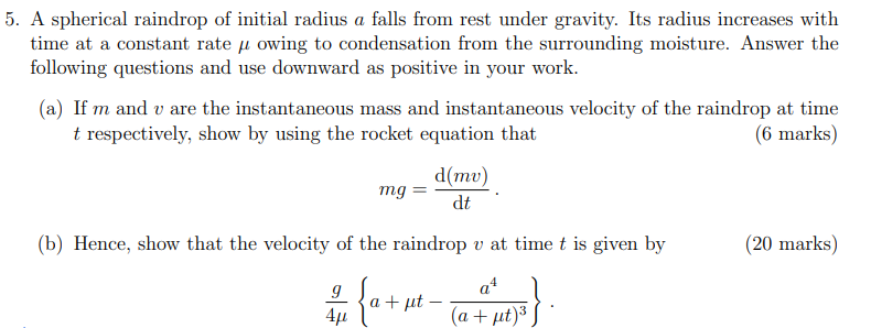 Solved Rocket equation in this question: Fexternal = m * | Chegg.com