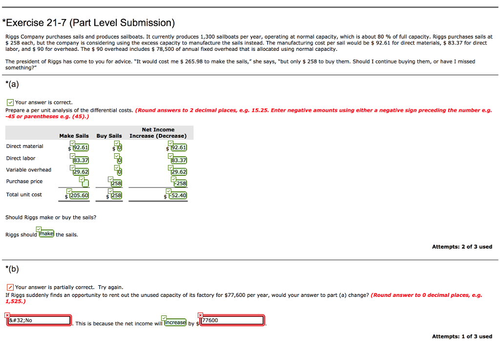 Solved "Exercise 21-7 (Part Level Submission) Riggs Company | Chegg.com