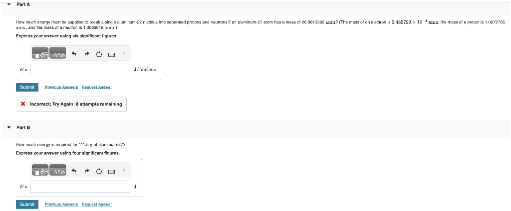 Solved * Ineorreet; Try Again; 8 attempts remaining Part B | Chegg.com