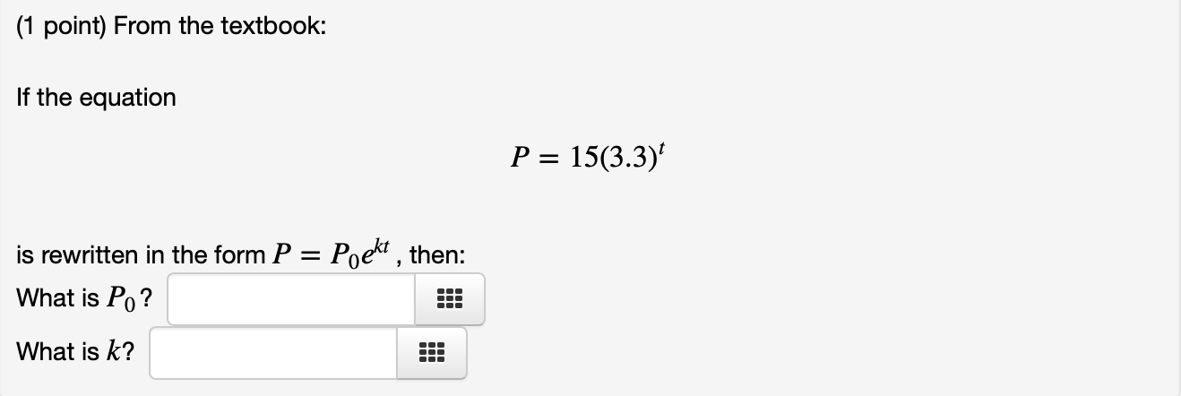 Solved (1 point) From the textbook: If the equation P = | Chegg.com