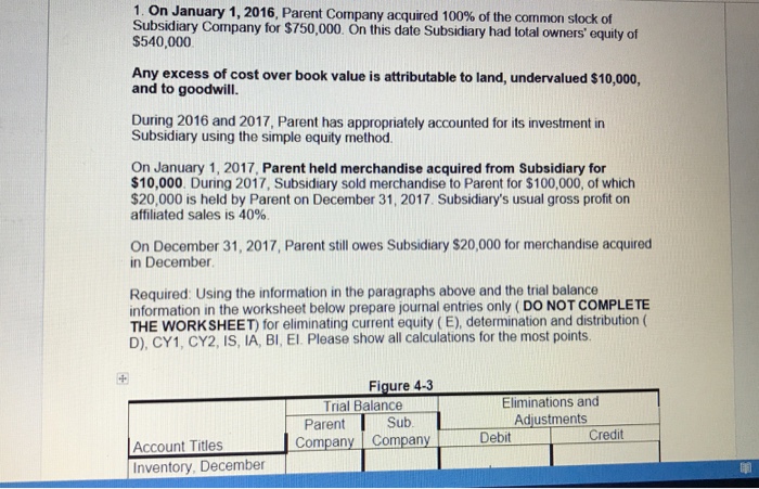 On January 1, 2016, Parent Company acquired 100% of | Chegg.com