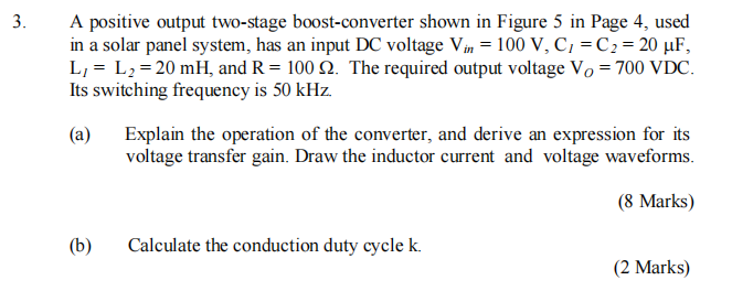 A positive output two-stage boost-converter shown in | Chegg.com