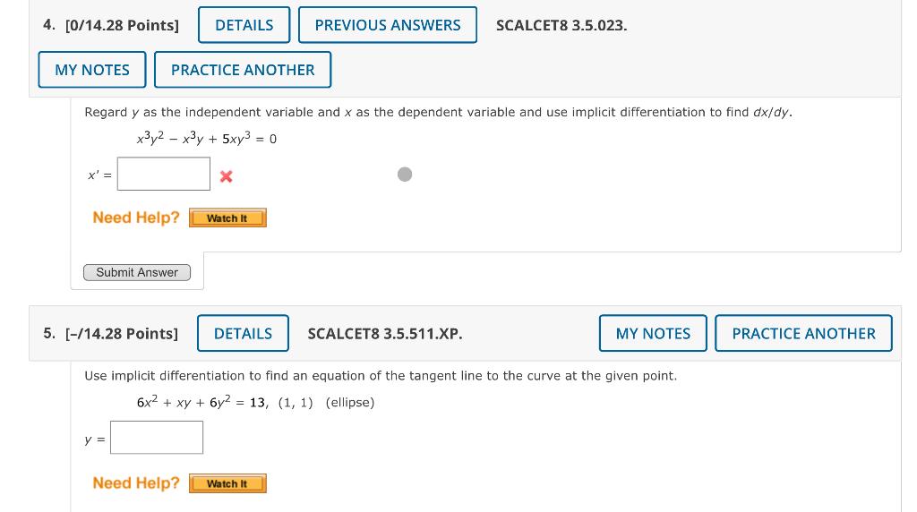 Solved 4. [0/14.28 Points] DETAILS PREVIOUS ANSWERS SCALCET8 | Chegg.com