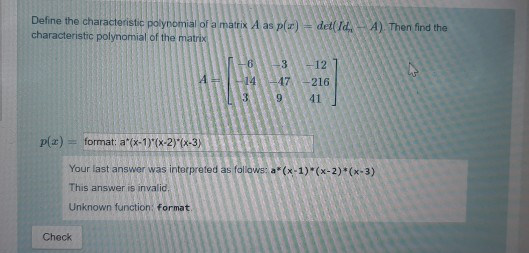 Solved 4)Then find the Define the characteristic polynomial | Chegg.com