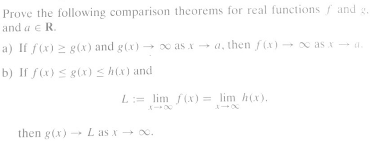 Solved Prove the following comparison theorems for real | Chegg.com