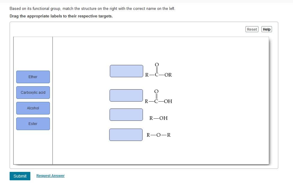 Solved Based on its functional group, match the structure on | Chegg.com
