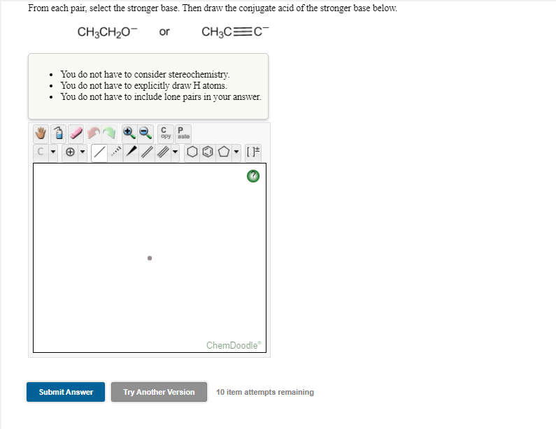 Solved From each pair, select the stronger base. Then draw | Chegg.com