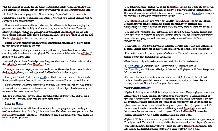 Solved In Assignment 2, you implemented a simple word game | Chegg.com
