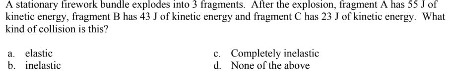 Solved A stationary firework bundle explodes into 3 | Chegg.com