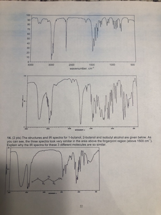 Solved 9. (2 pts) The infrared spectra of hexane, | Chegg.com