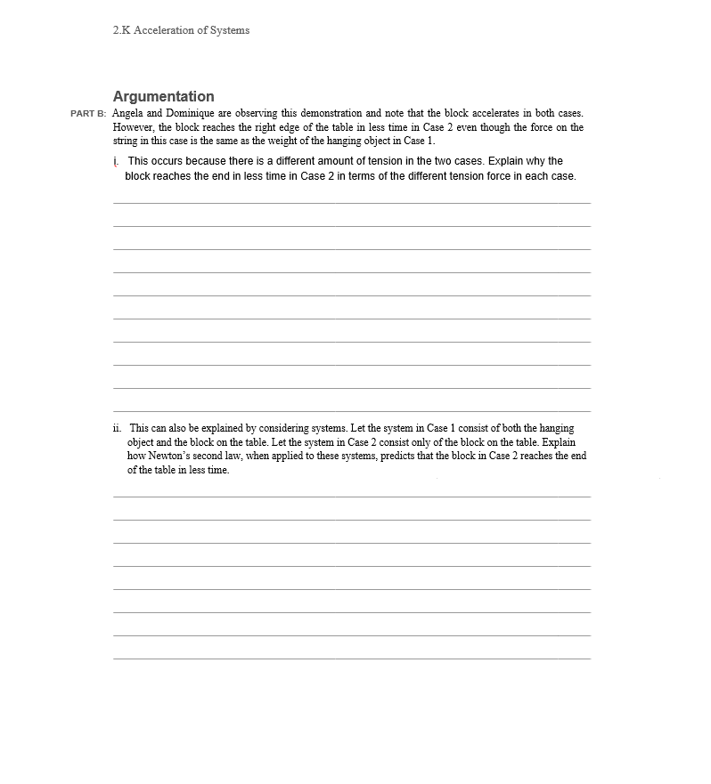 Solved UNIT 2 Dynamics 2.K Acceleration of Systems NAME DATE | Chegg.com