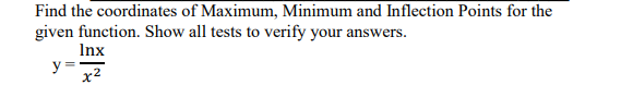 Solved Find the coordinates of Maximum, Minimum and | Chegg.com