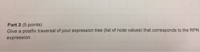 Solved Problem 12: Expression Trees (20 points) Part 1 (5 | Chegg.com