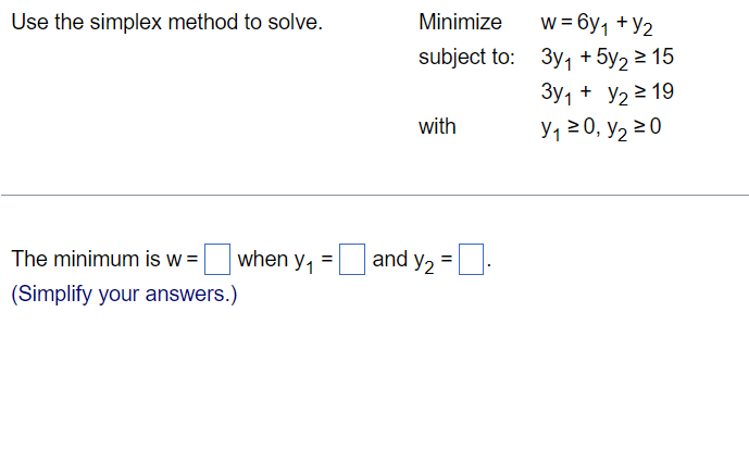 Solved 28. ﻿Use the simplex method to ﻿solve.Minimize | Chegg.com