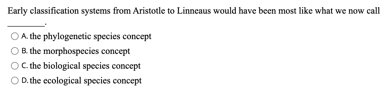 Solved Early classification systems from Aristotle to | Chegg.com