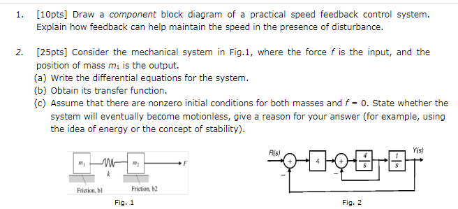 1. [10pts] Draw a component block diagram of a | Chegg.com