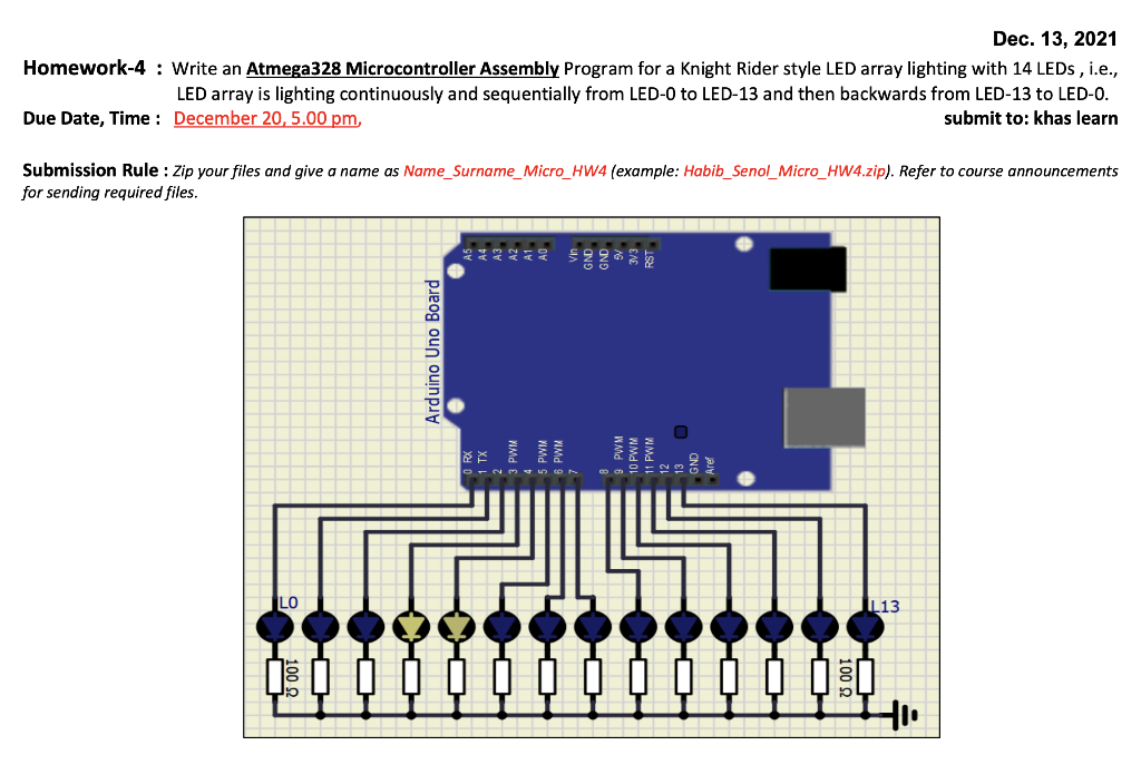 Solved Dec. 13, 2021 Homework-4 : Write an Atmega328 | Chegg.com